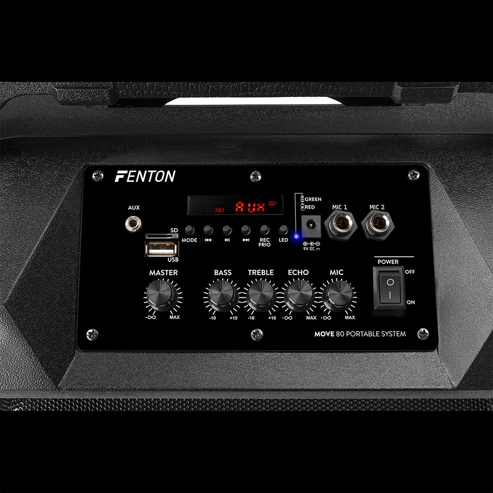 Fenton MOVE80 Portable Party Speaker with Mic, Lights & Bluetooth