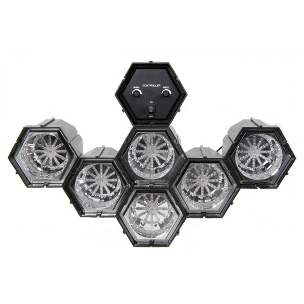 Beamz Linkable LED Light Effect 6 Light Pods Mobile DJ Disco Party ...