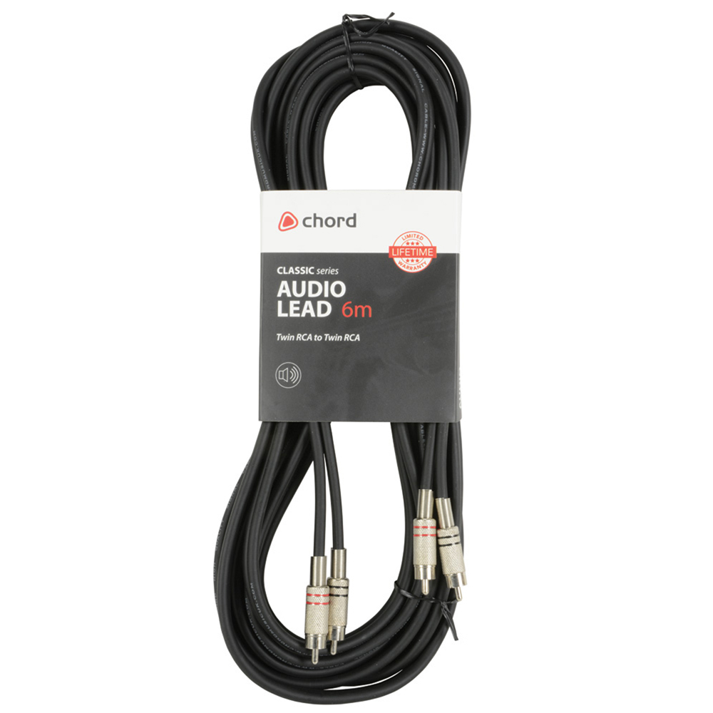 AV Link Male Twin RCA Phono to Male Twin RCA Phono Cable 6m