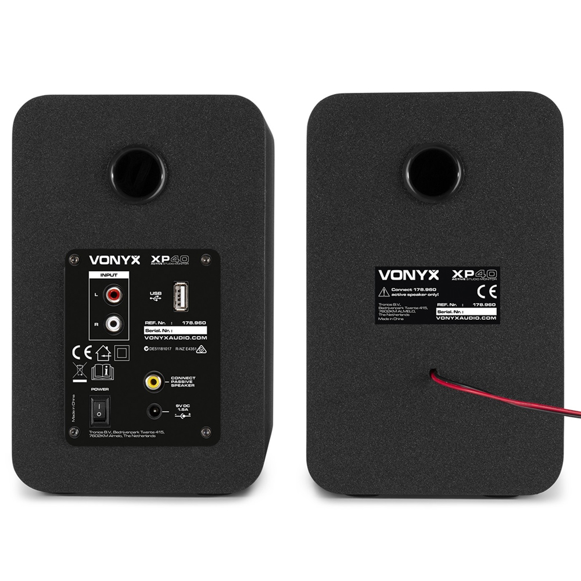 Vonyx XP40 Active Studio Monitors Pair, Studio Monitor Stands ...