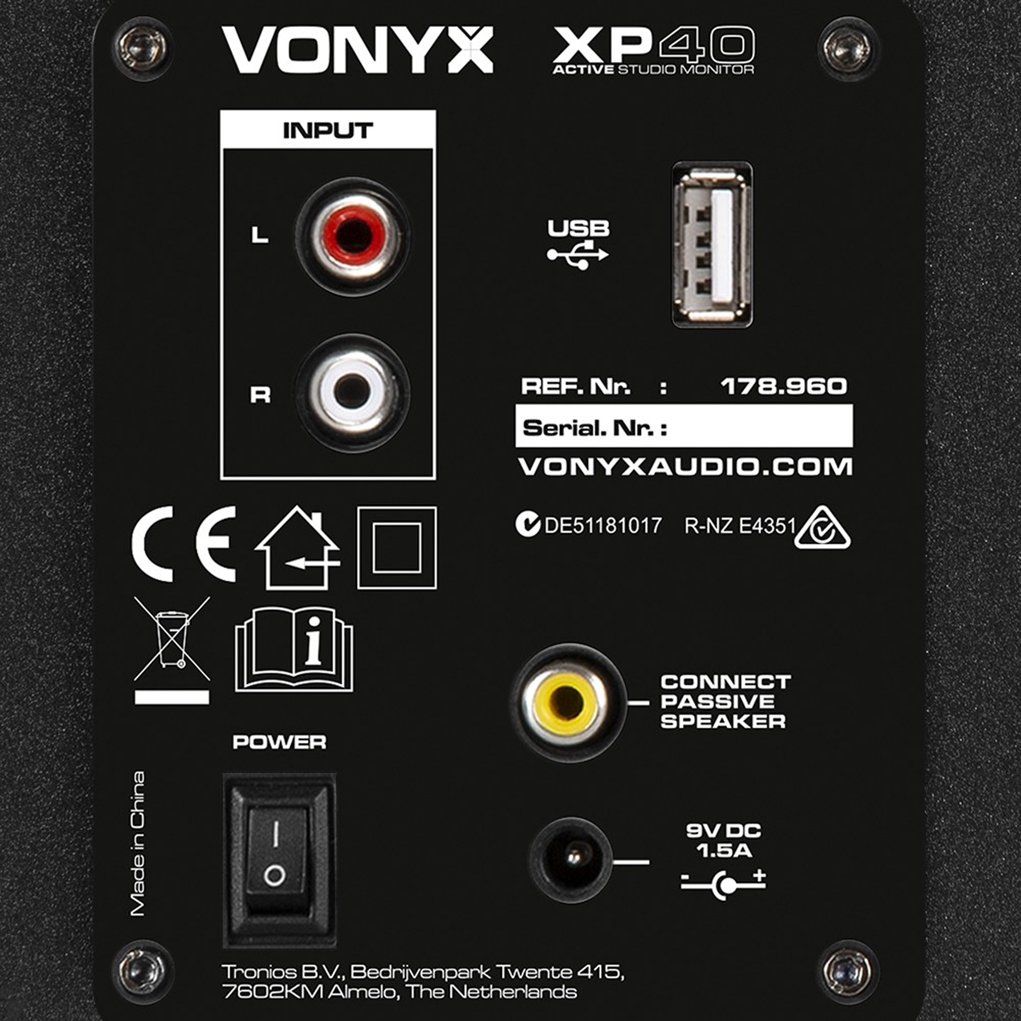 Vonyx XP40 Active Studio Monitors Pair, Studio Monitor Stands ...