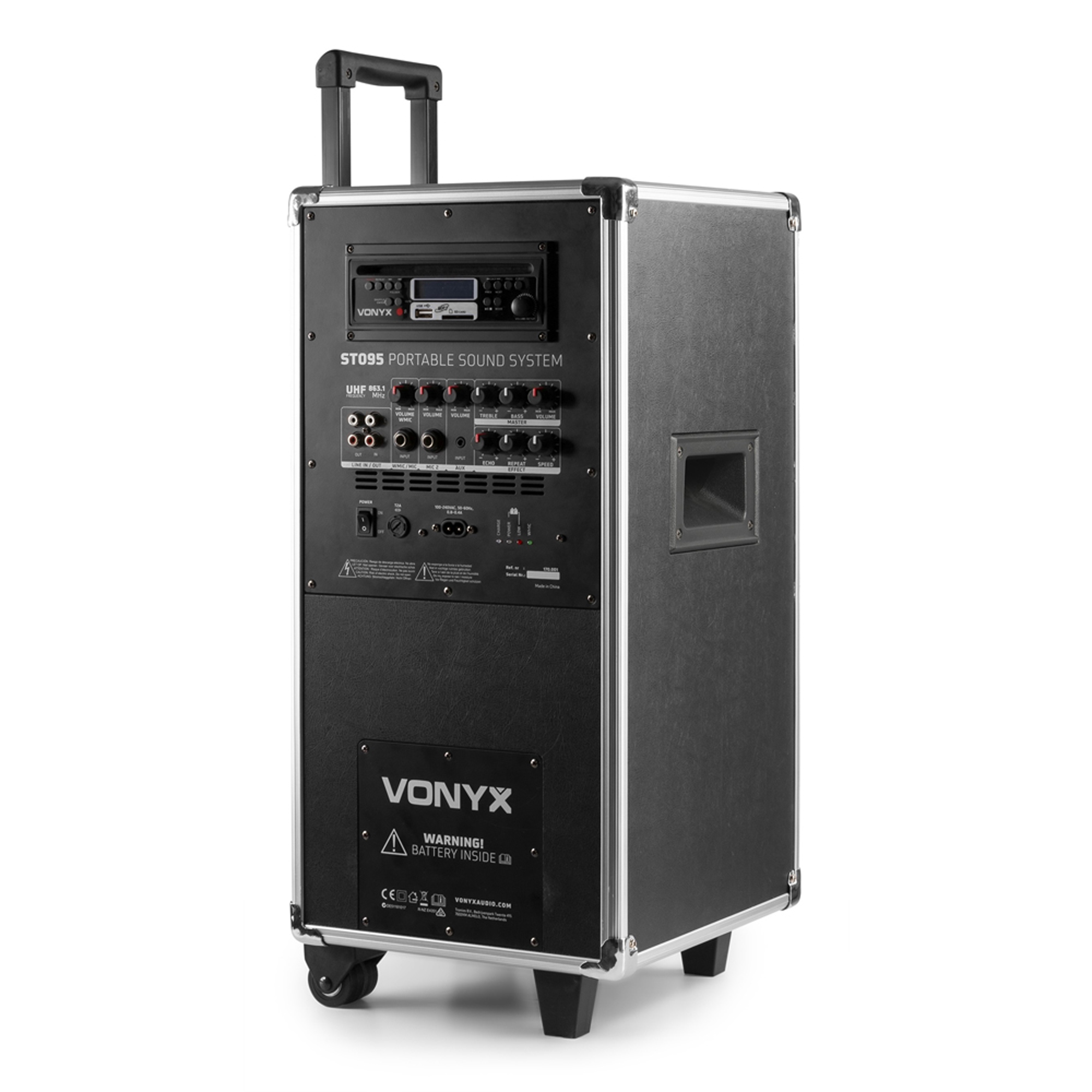 Portable PA System with Bluetooth & Wireless Mics - Vonyx ST095