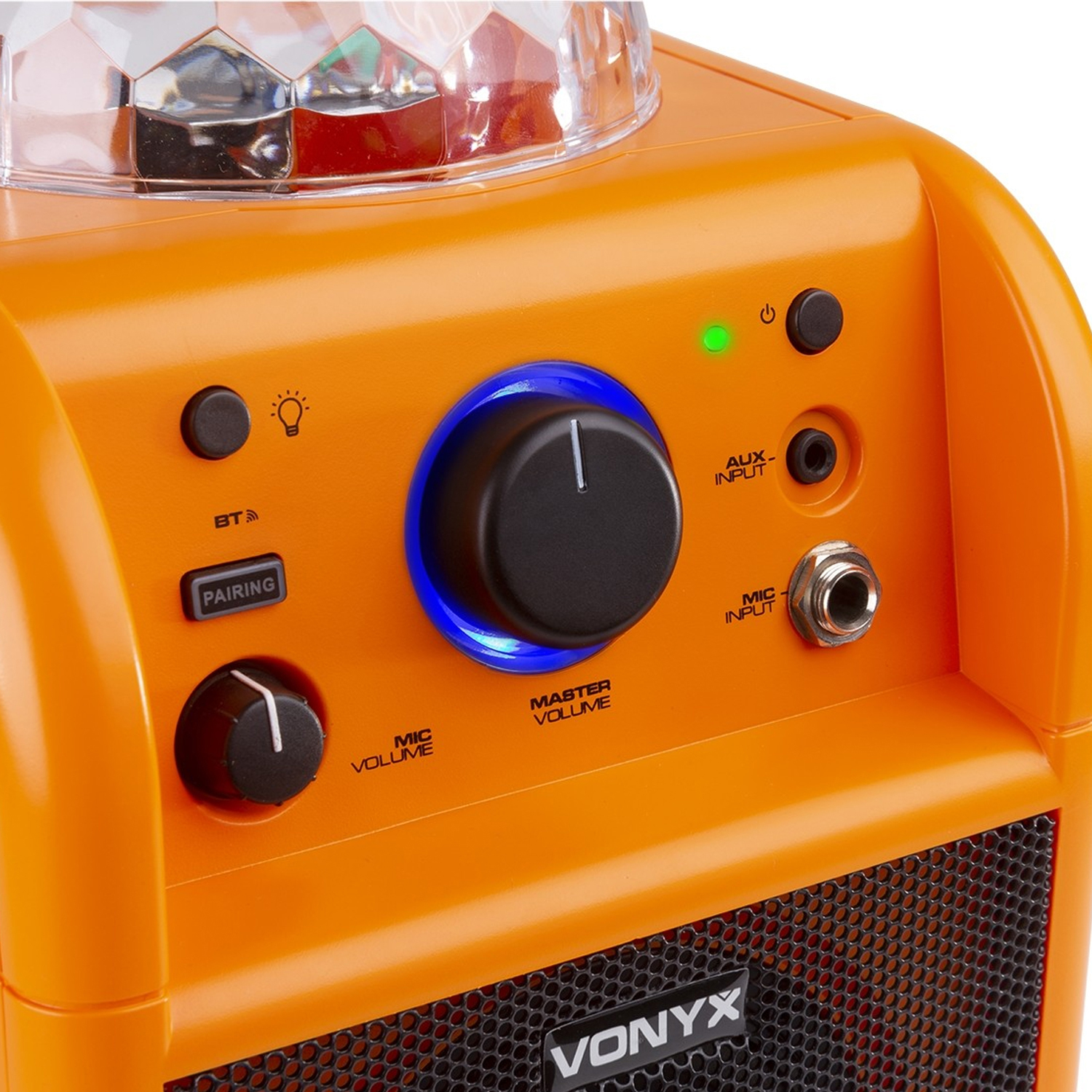 Vonyx SBS50L Kids Karaoke Machine with Lights & Bluetooth, Orange