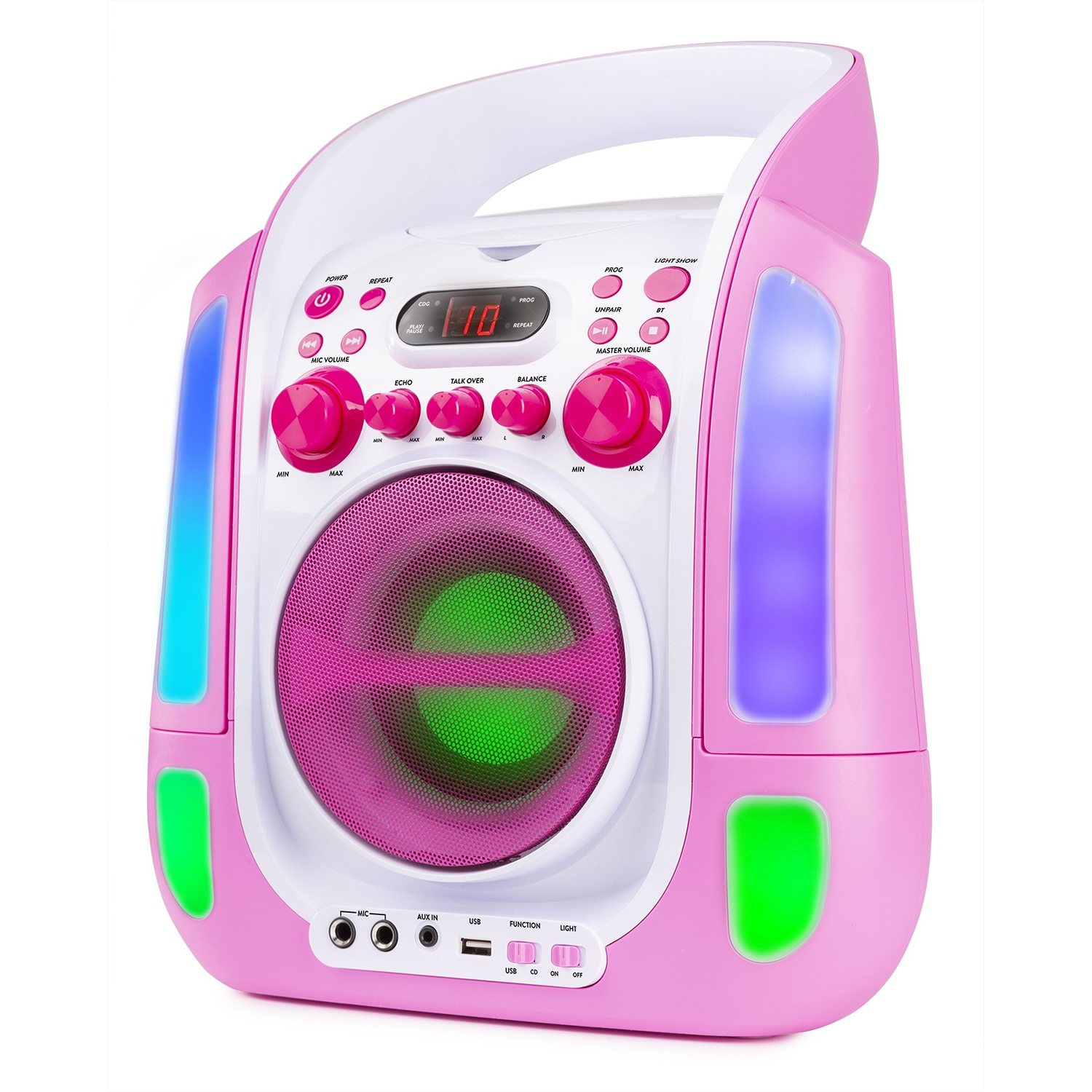 Fenton SBS30P Kids Karaoke Machine with Microphones, Pink