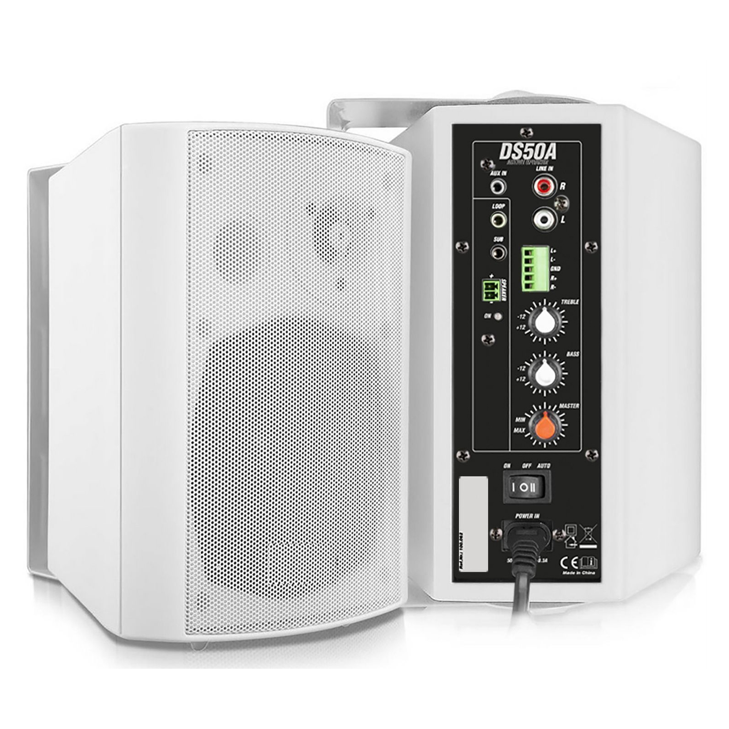 Active Wall Mounted Music System - 8 x White 5.25" Speakers