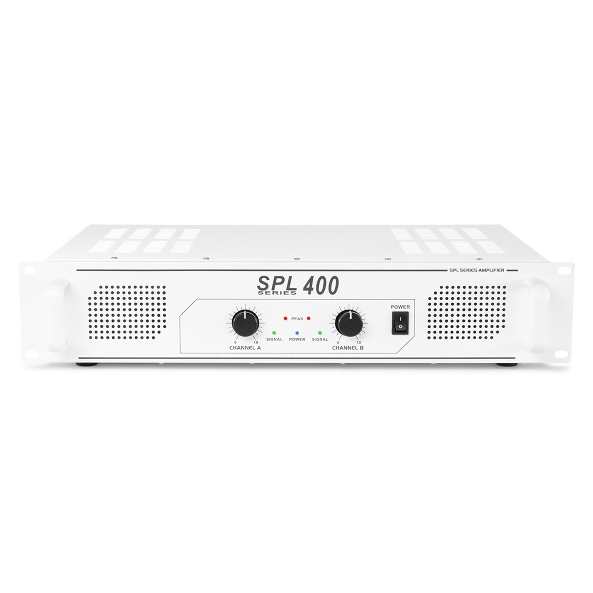 Skytec SPL-400 2-Channel Power Amplifier, White