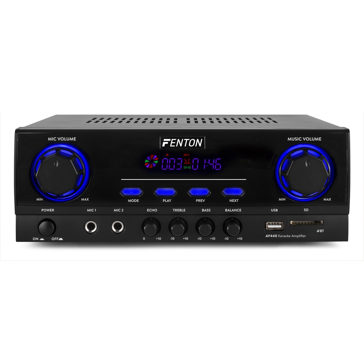 Fenton DMS40 HiFi Speaker Set & Stereo Amplifier, Bluetooth