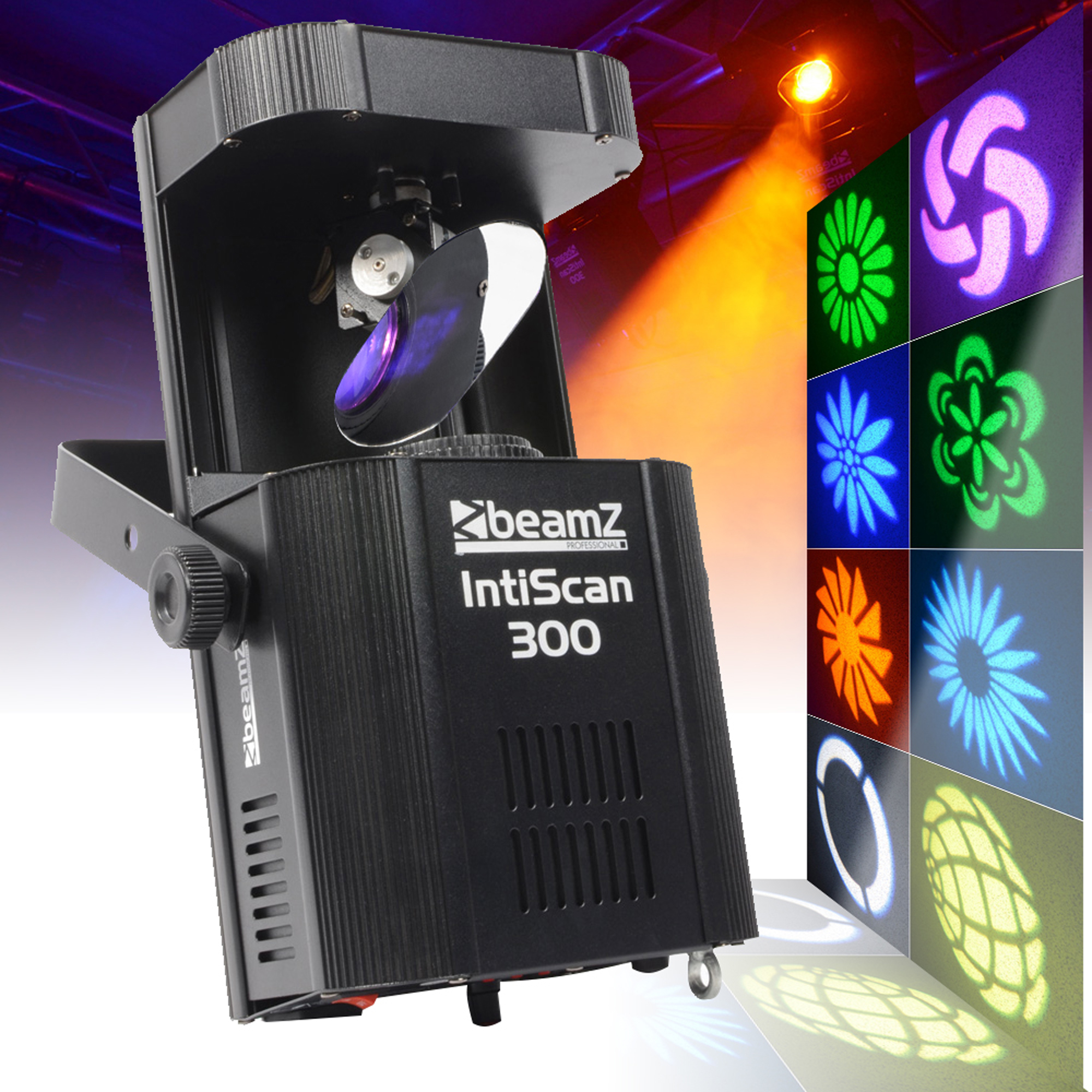 BeamZ Intiscan300 LED GOBO Scanner Light & Soft Case