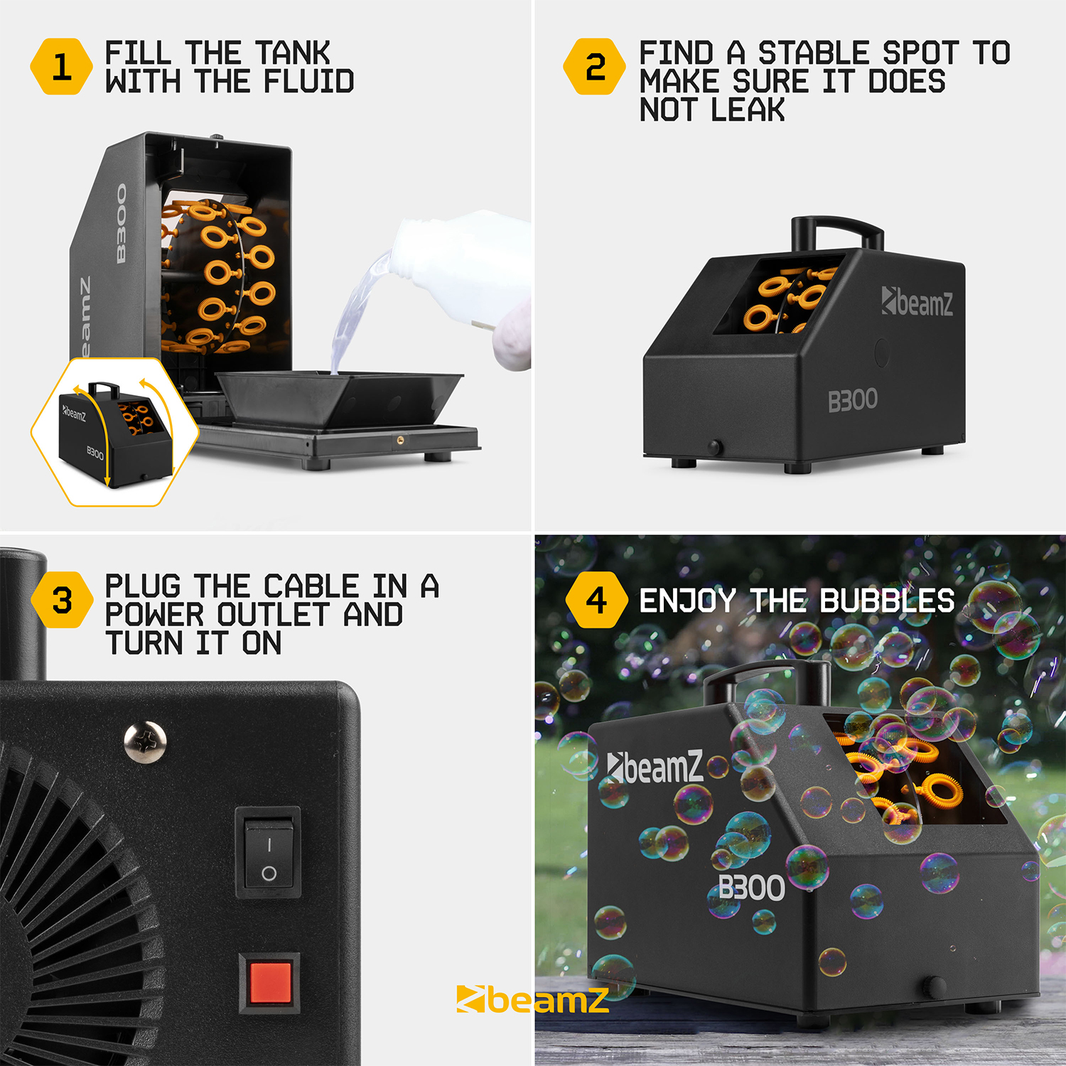 BeamZ B300 Electric Bubble Machine Automatic Blower - Fun Outdoor ...