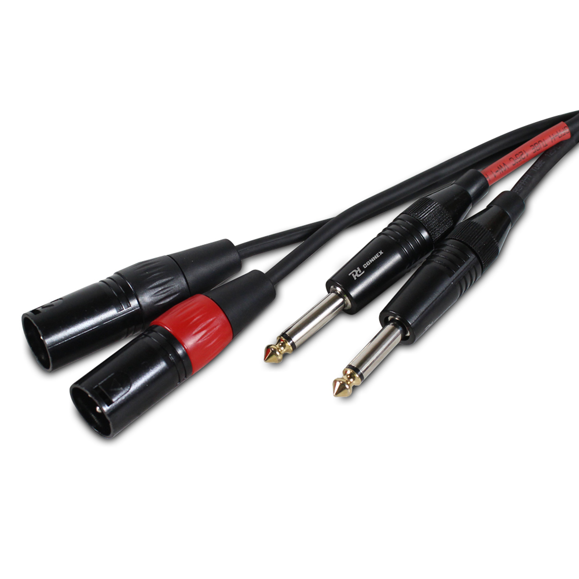 PD Connex 2x XLR Male To 2x 6.35mm Male Jack Cable 3m