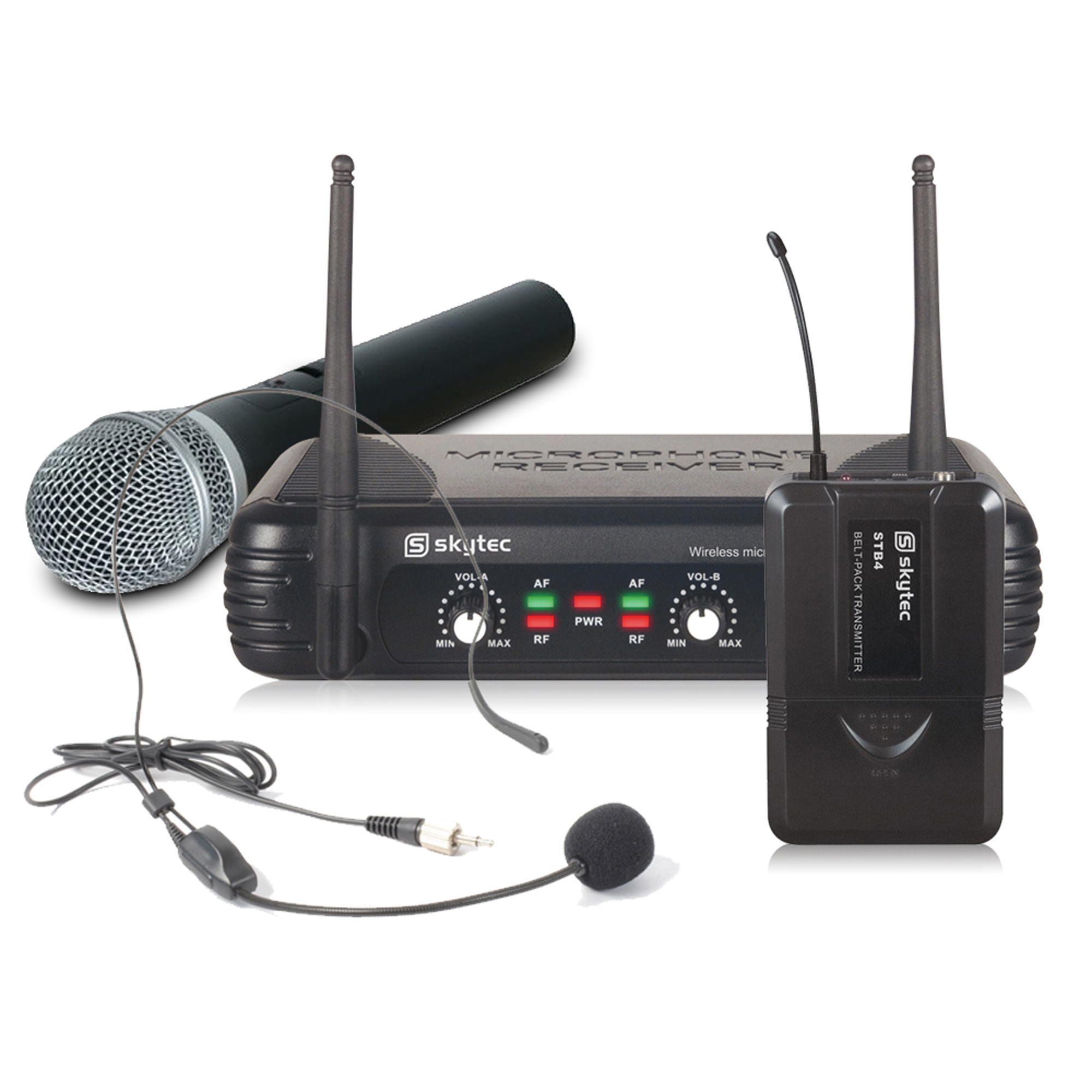 Skytec STWM722C Wireless Handheld & Bodypack Microphone System (UHF 2 ...