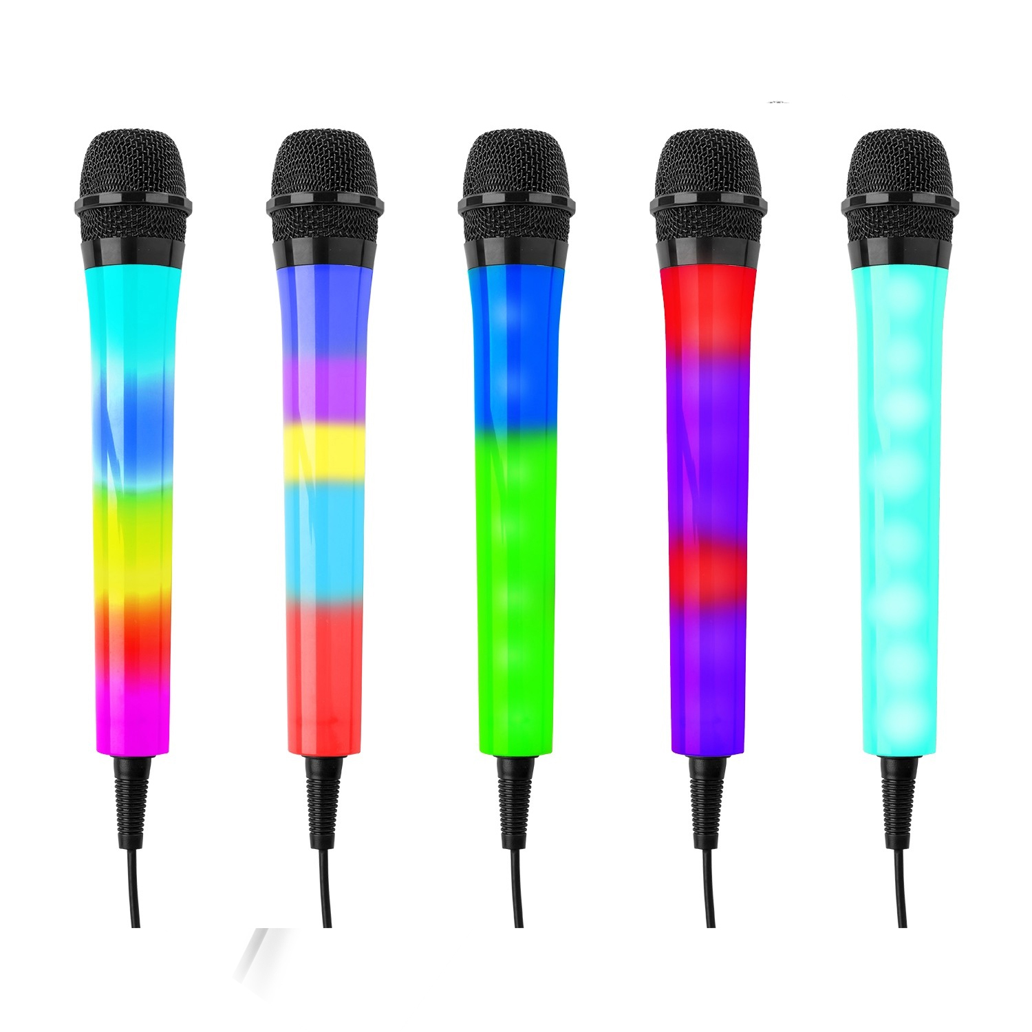 Fenton KMD55B Wired Karaoke Microphone with LED Lights, Black