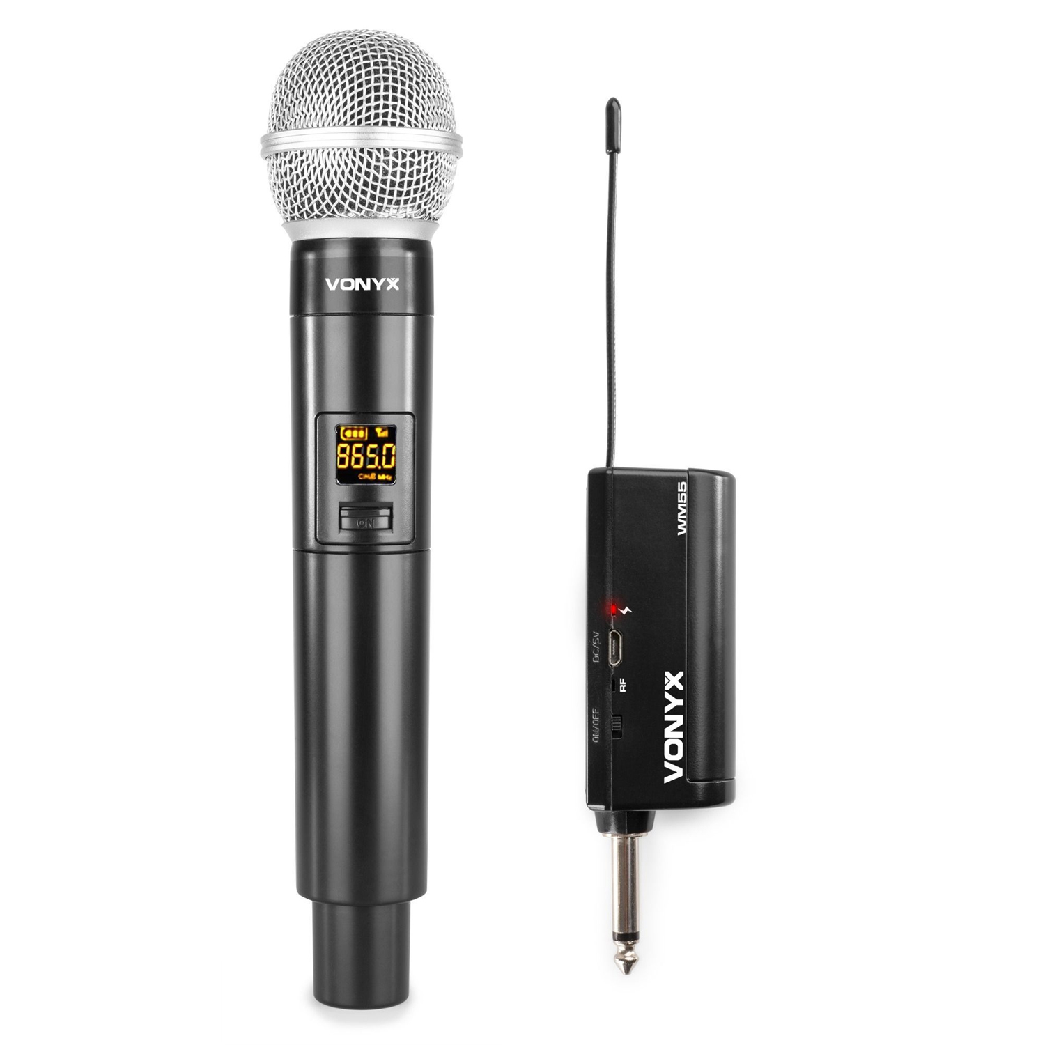Handheld Wireless Microphone - Vonyx WM55 Plug & Play UHF System