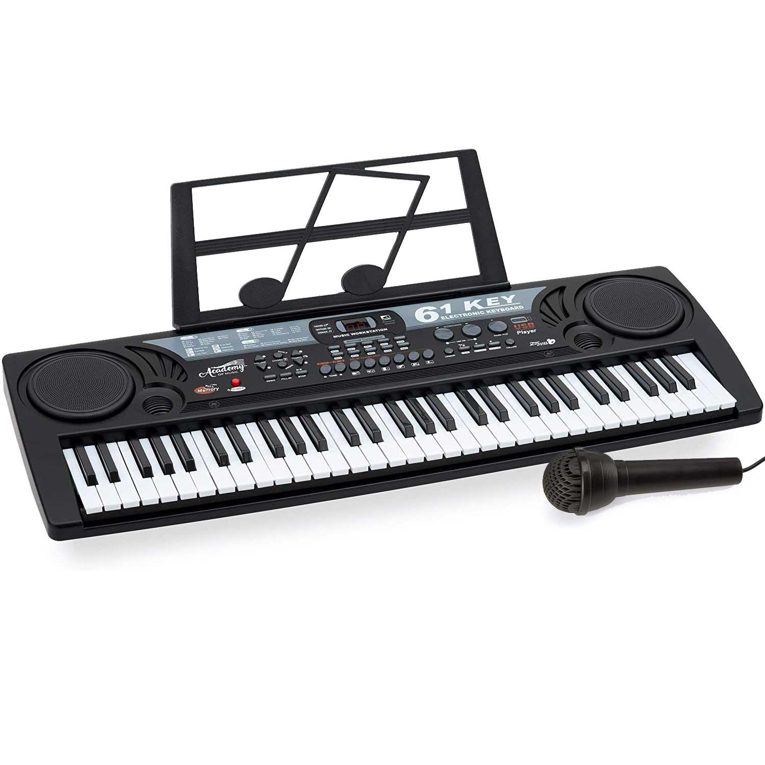 Electronic Music Keyboard - 61-Keys with Microphone