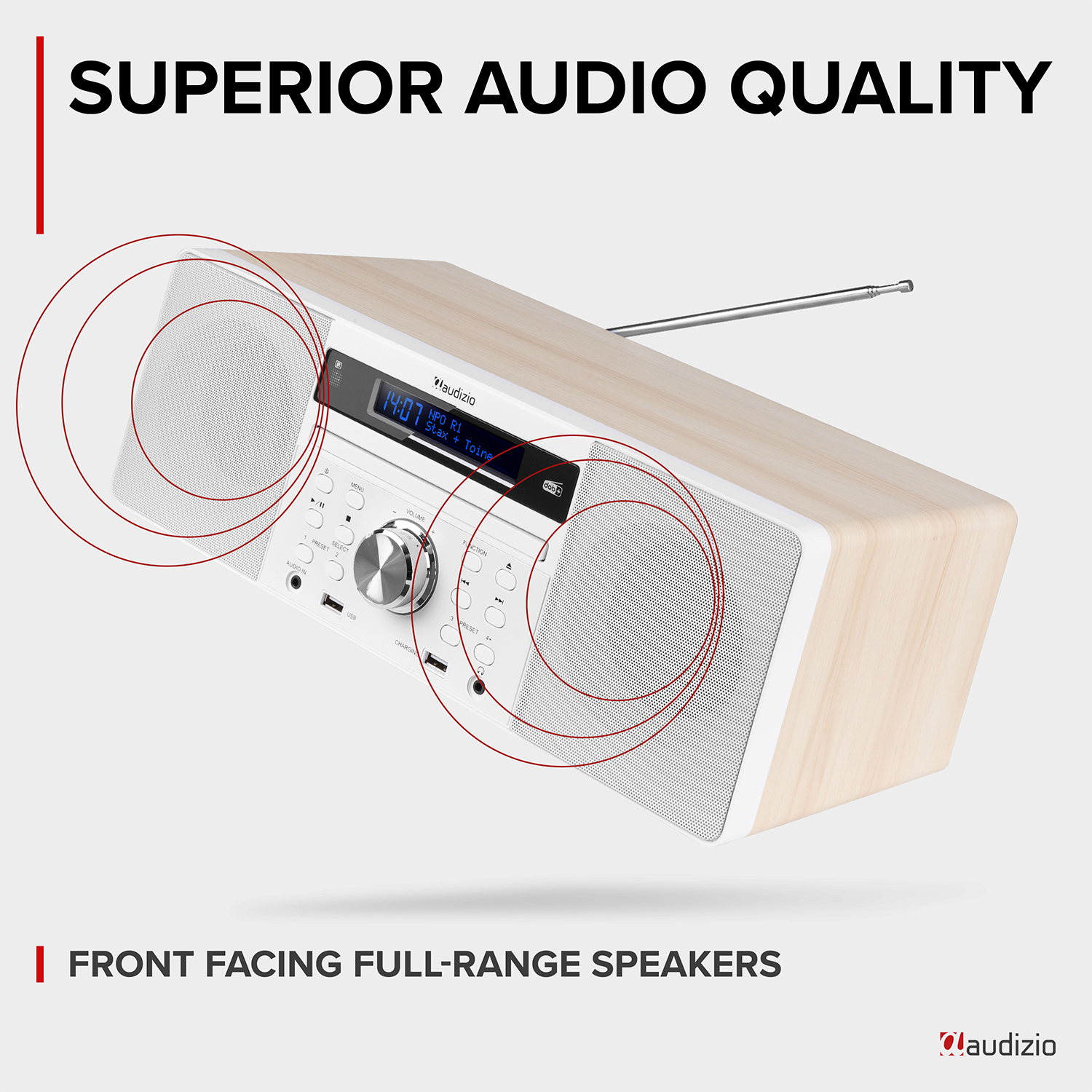 Audizio Prato DAB Radio Speaker with CD Player, Bluetooth and DAB+ ...