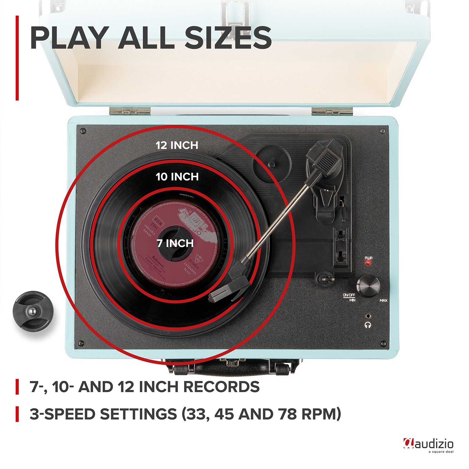 RP114 Briefcase Record Player with Speakers - Transfer Vinyl LP to ...