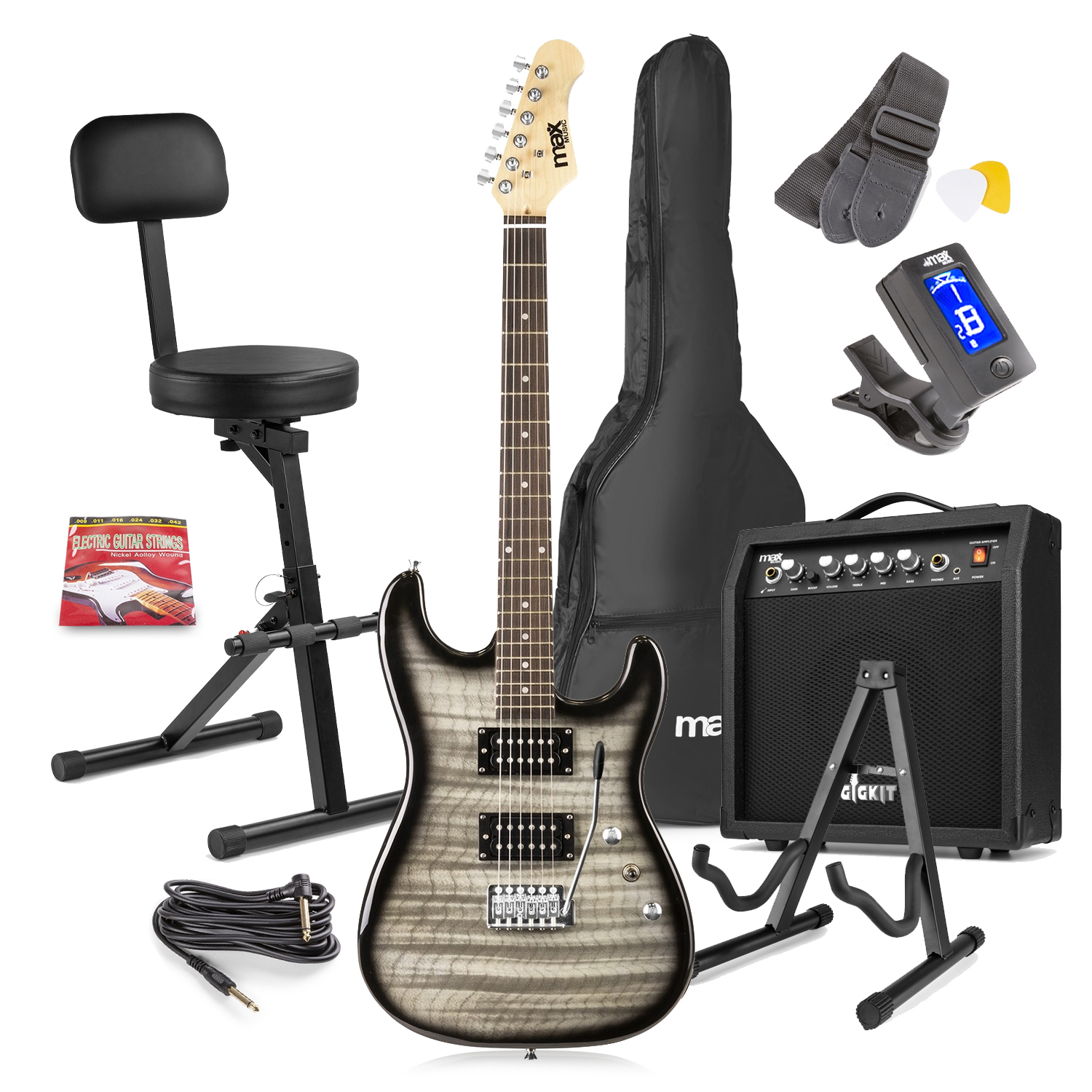 GigKit Full Size Electric Guitar Set with Amplifier & Accessories ...