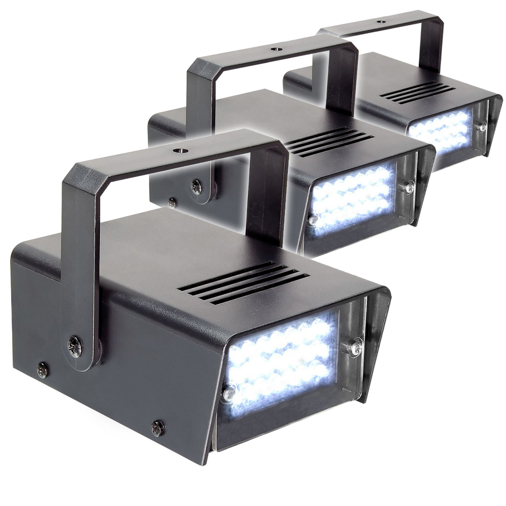 BeamZ Mini Stroboscope Strobe Light, Set of 3