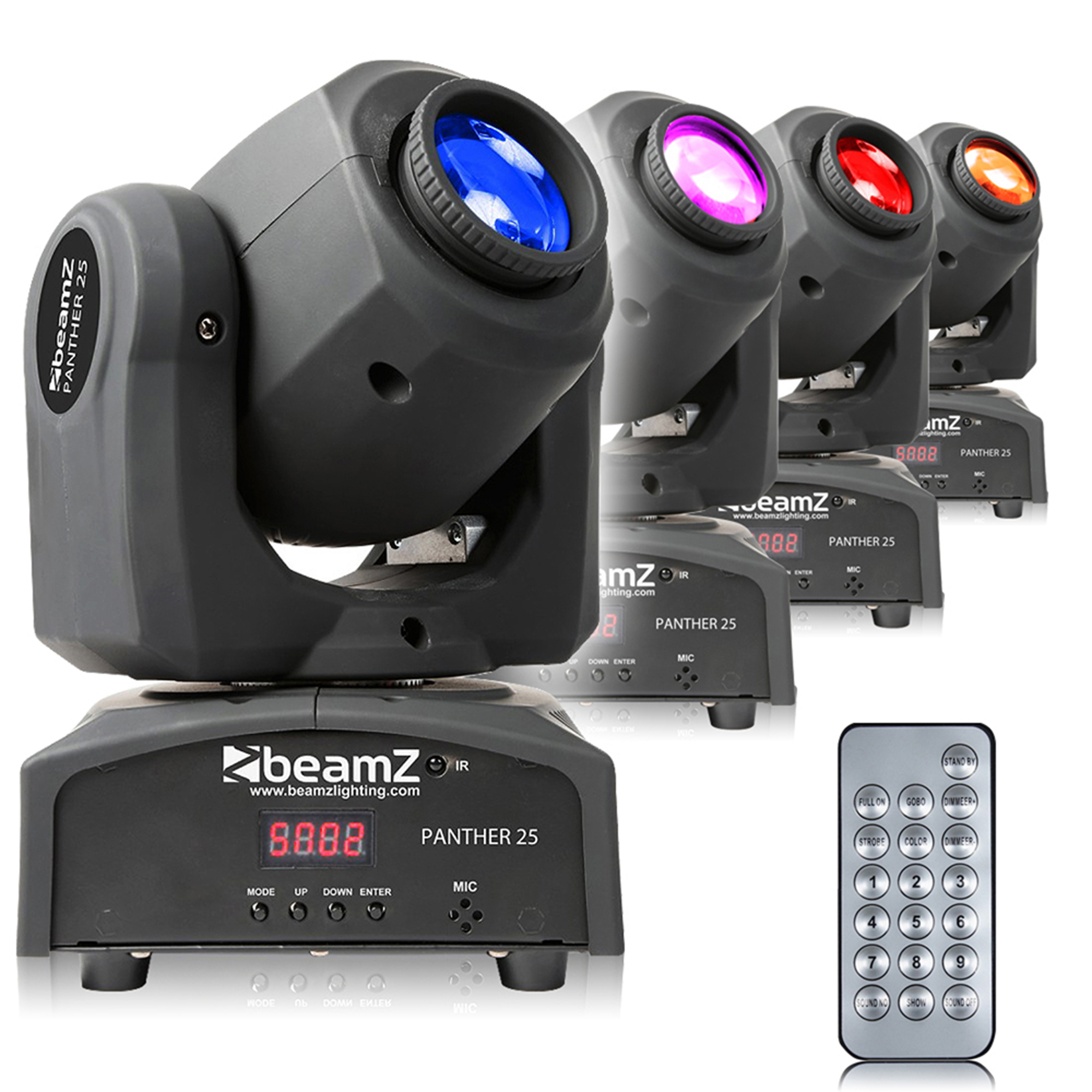 BeamZ Panther25 LED Moving Head Light, Set of 4