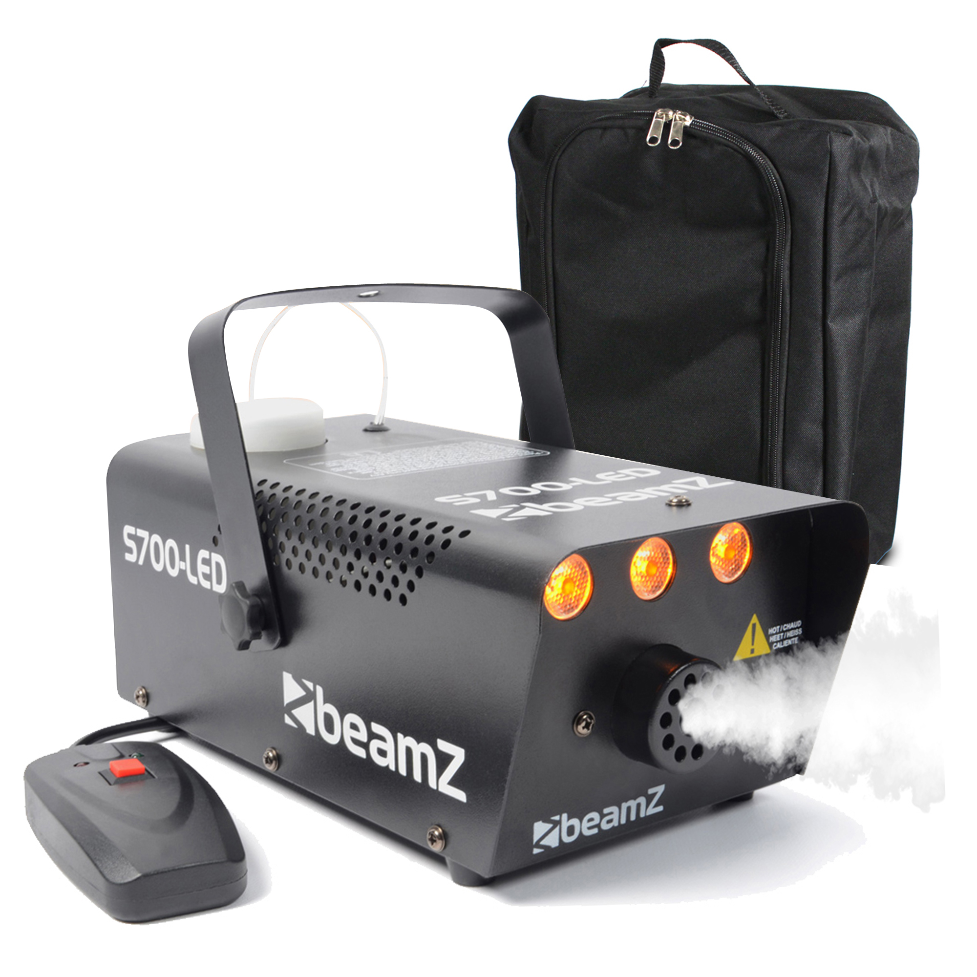 BeamZ S700 Smoke Machine with LED Flame Effect & Gear Sack