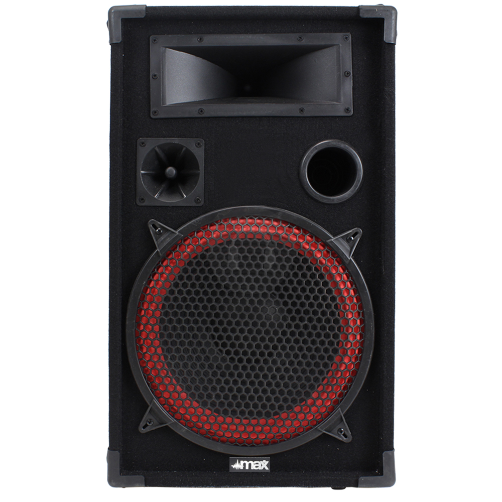 Deluxe Red Bass 12" 2 Way Speakers System Home Karaoke DJ Disco PA ...