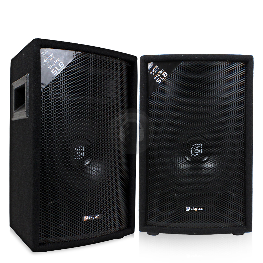 2x Skytec 8" Inch Passive PA Speakers Disco DJ Sound Package 800W | eBay