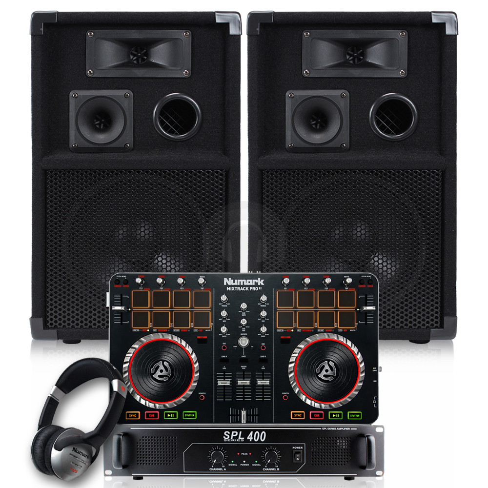400W Complete Home DJ Speakers Amplifier Mixer Bedroom Studio Package ...