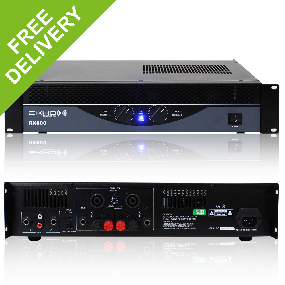 NEW EKHO PRO RX800 Power Amplifier - DJ Disco PA Sound System Bridge ...